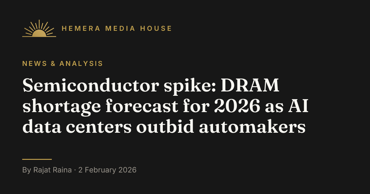 Semiconductor spike: DRAM shortage forecast for 2026 as AI data centers ...